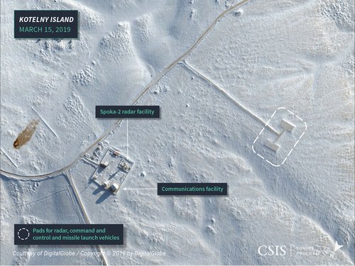 A March 15, 2019 overview of the Kotelny communications facility, Sopka-2 radar installation and ...